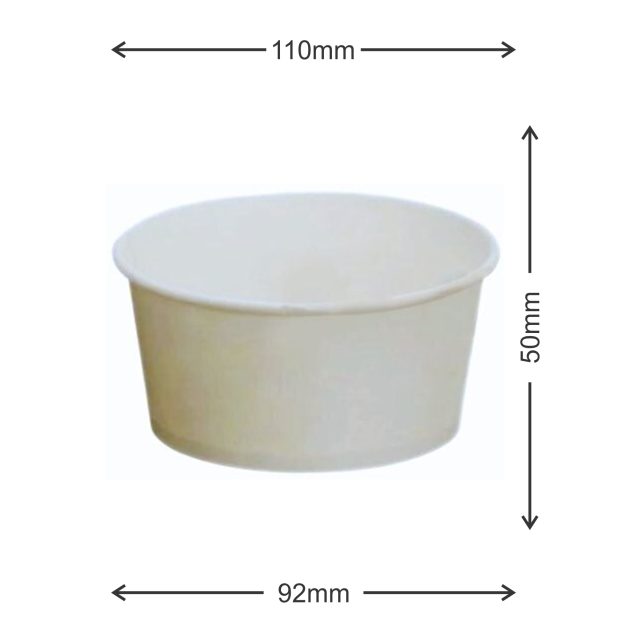 500 ML White Paper Container - Pack My Food