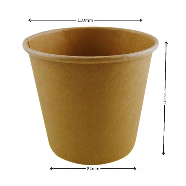 750 ML White Paper Container - Pack My Food